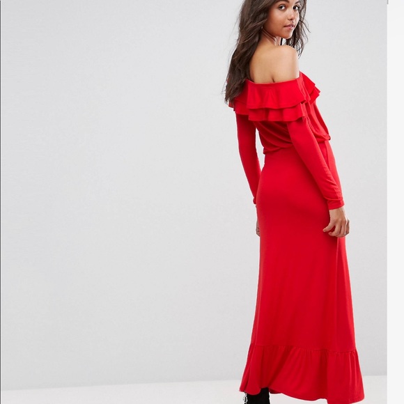 ASOS | Dresses | Asos One Shoulder Ruffle Maxi Dress | Poshmark